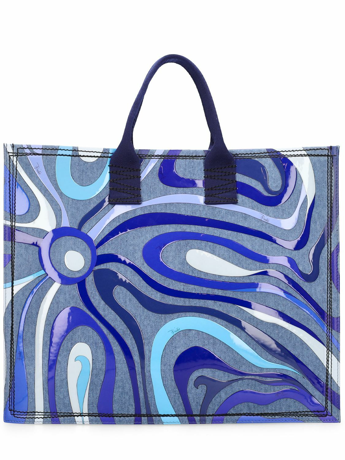 PUCCI Printed Denim Tote Bag Emilio Pucci