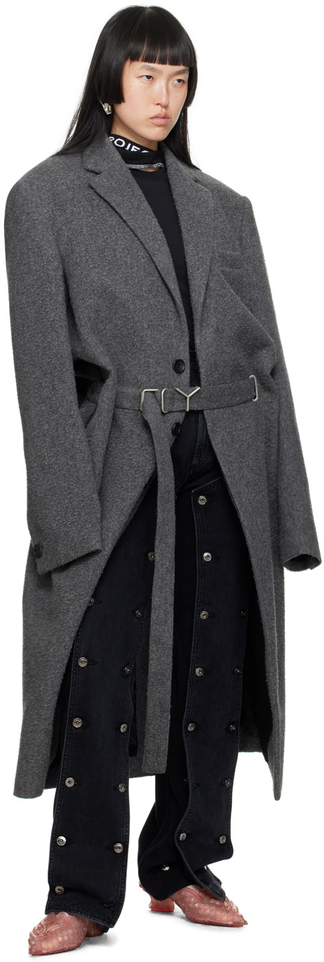 Y/Project Gray Y Belt Coat Y/Project