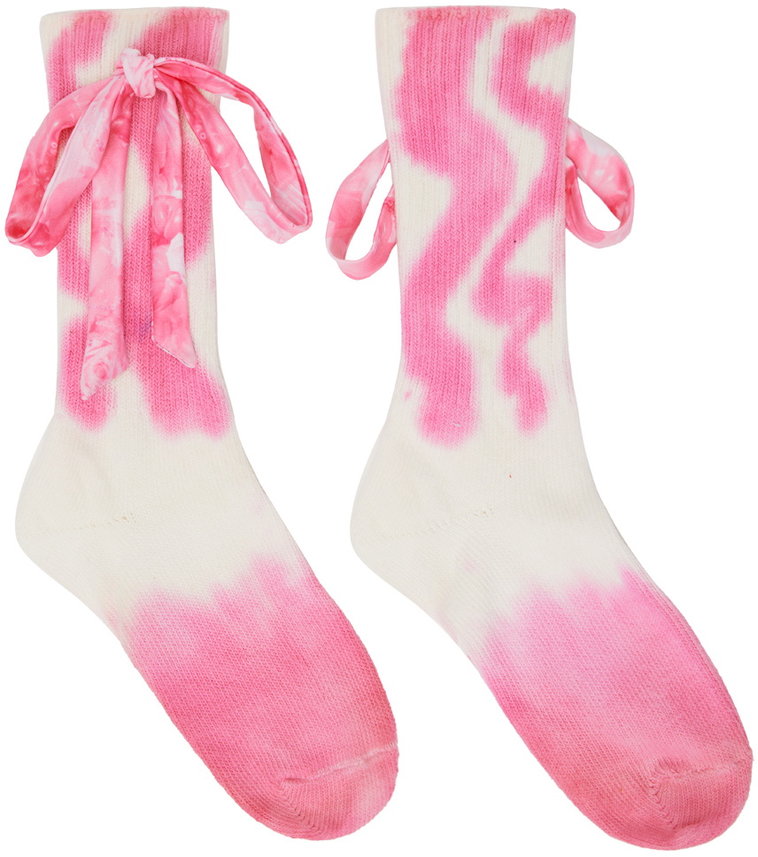 Collina Strada SSENSE Exclusive White & Pink Bow Socks Collina Strada