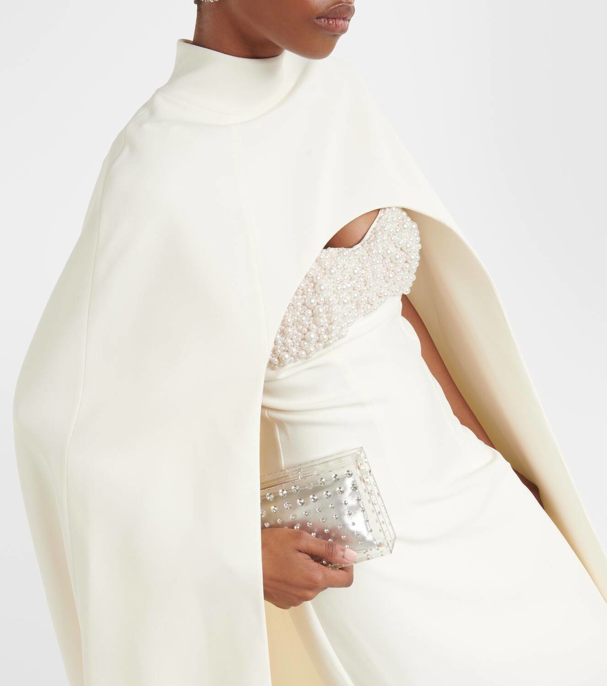 Safiyaa Bridal Manore crêpe cape Safiyaa