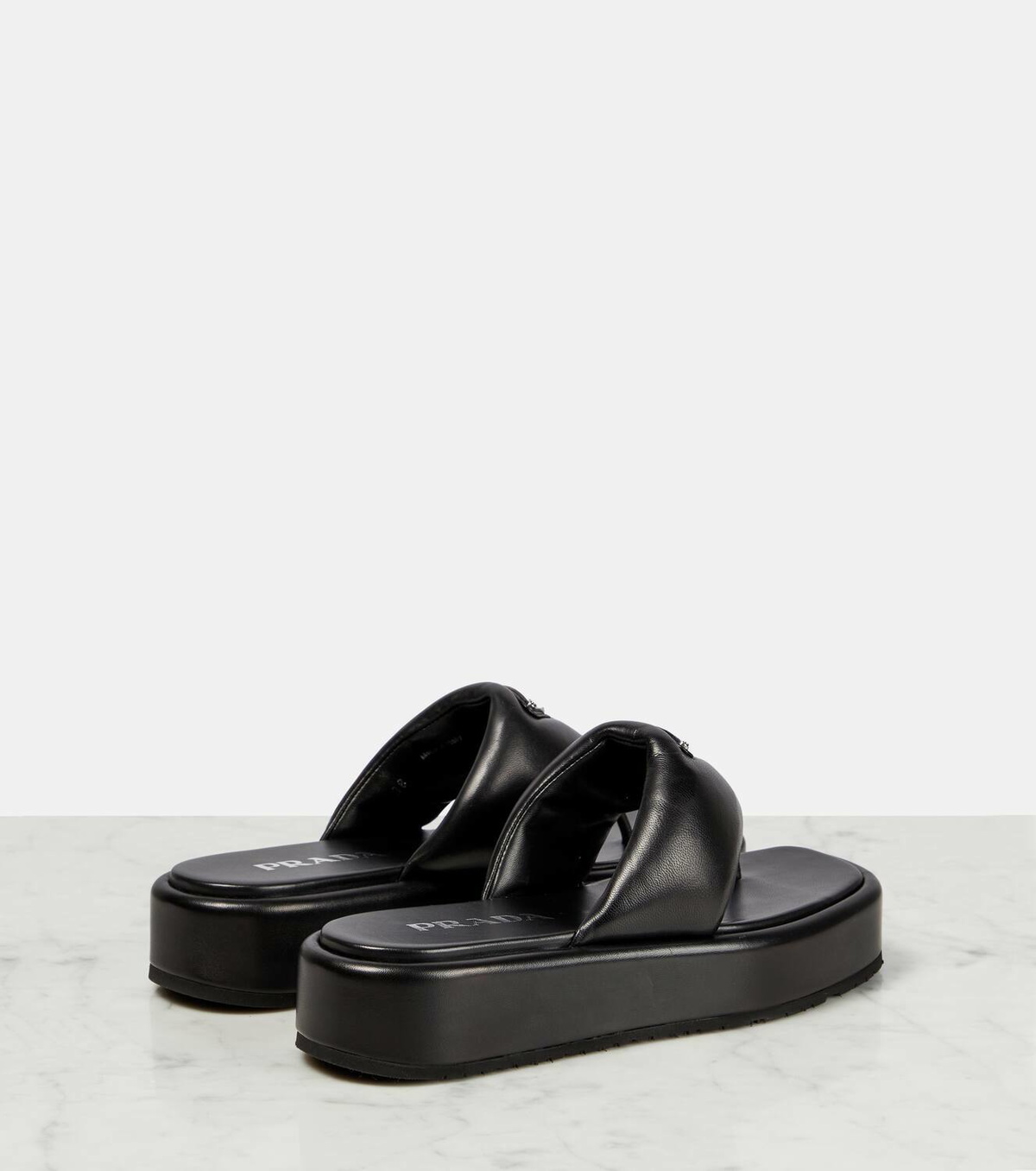 Prada Padded leather platform sandals Prada