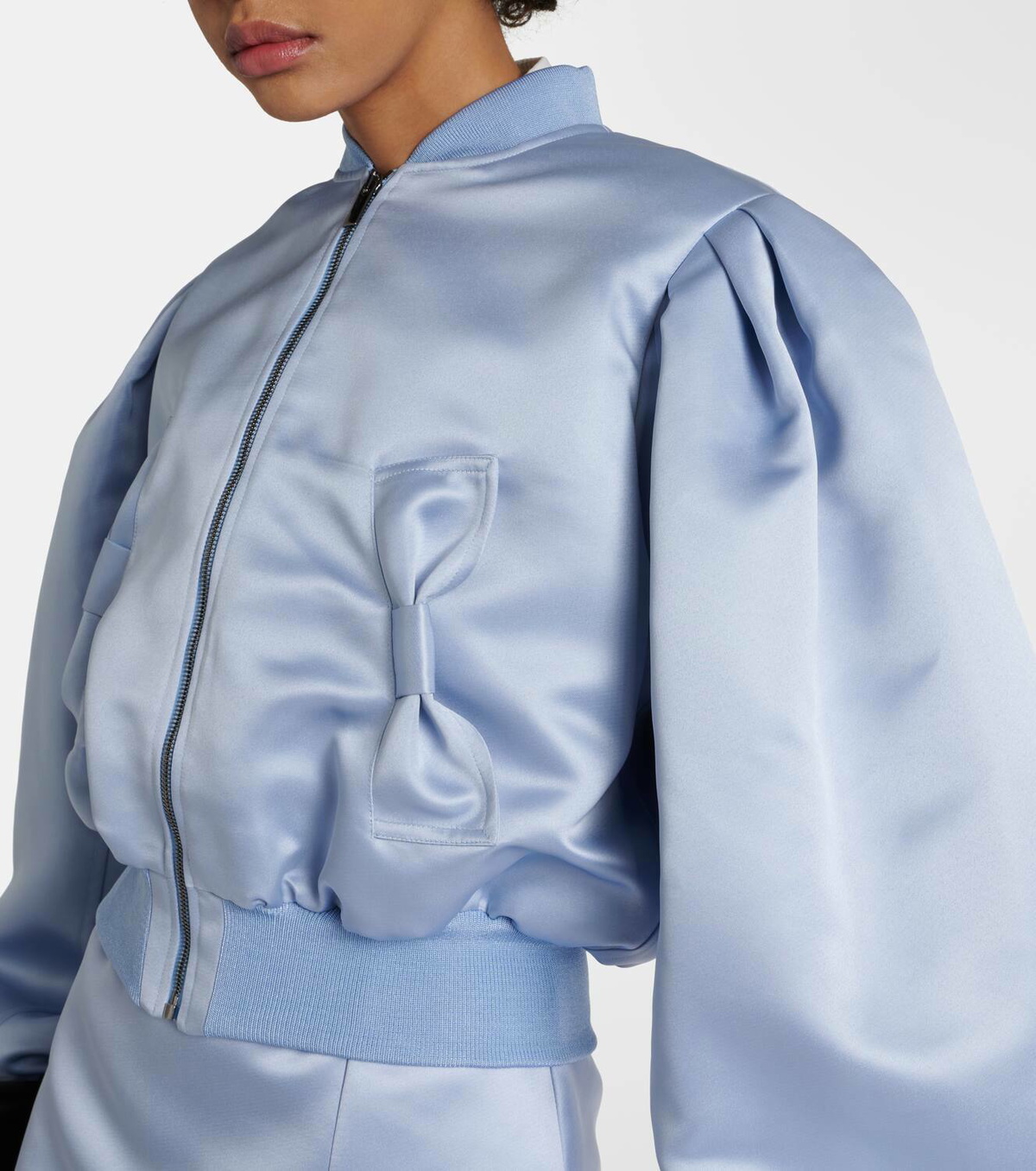 Nina Ricci Bow-detail satin bomber jacket Nina Ricci