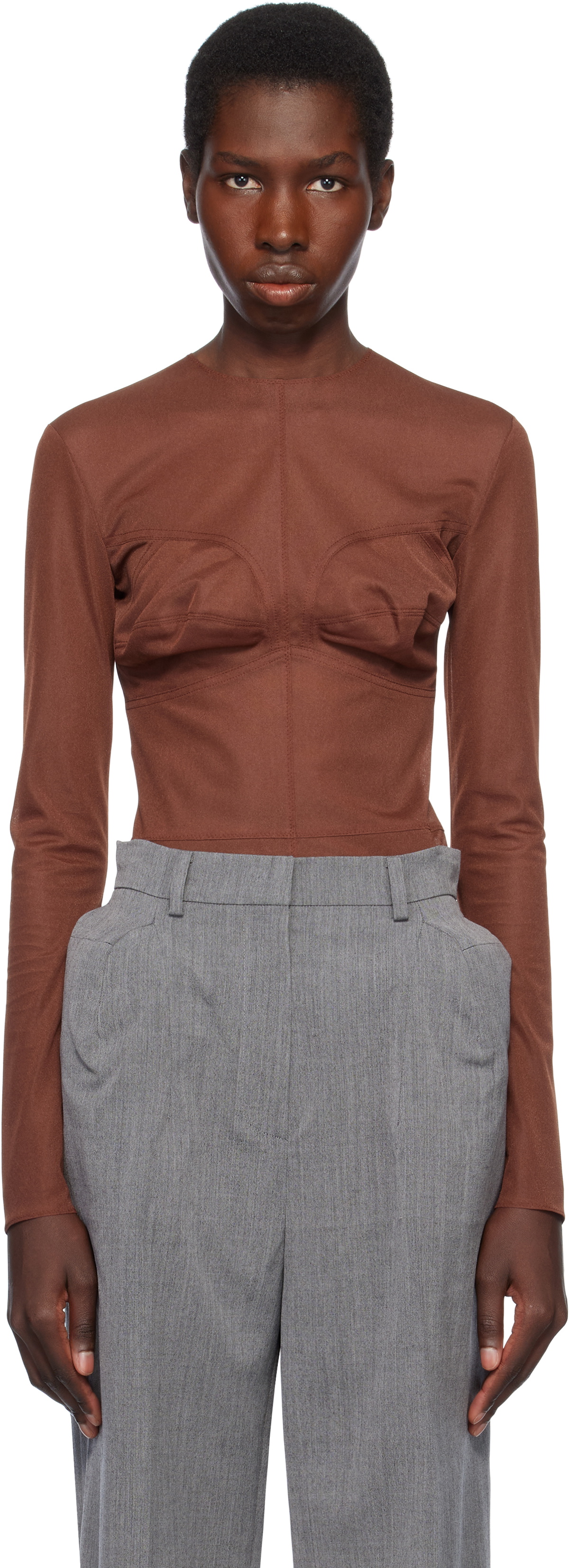 Pushbutton Brown Dummy Shaped Mesh Top Pushbutton