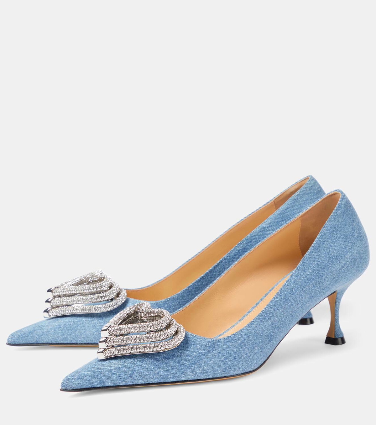 Mach & Mach Triple Heart 60 denim pumps MACH & MACH