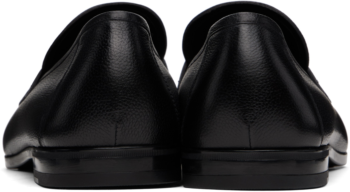 TOM FORD Black Supple Grain Leather Sean Penny Loafers TOM FORD