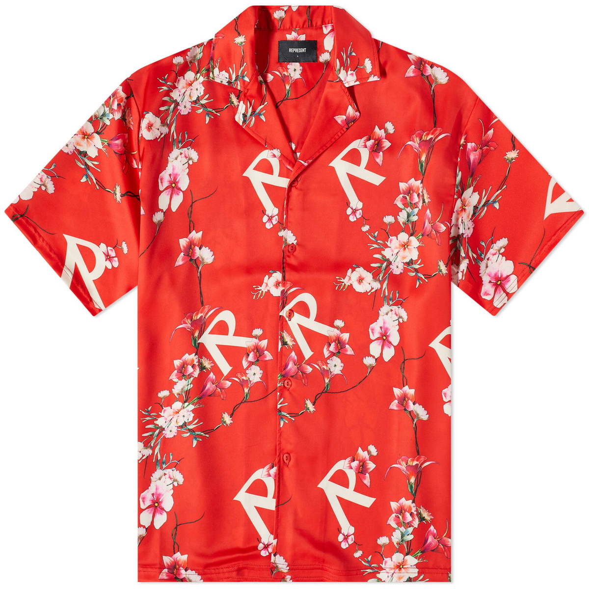 Represent Men's Floral Vacation Shirt in Burnt Red Represent