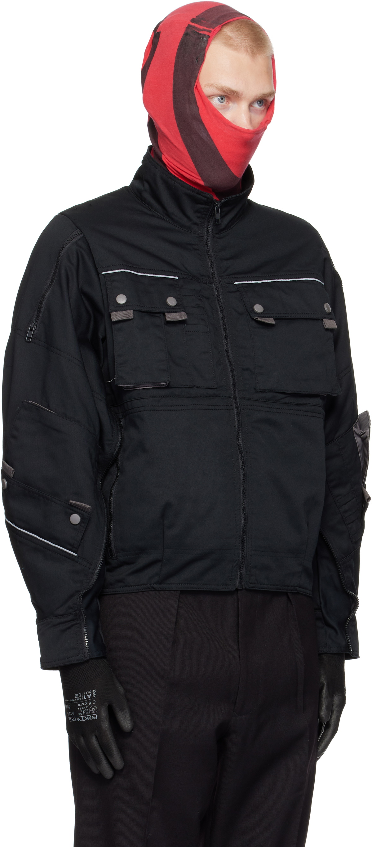 Prototypes Black Cut Up Parka Jacket PROTOTYPES