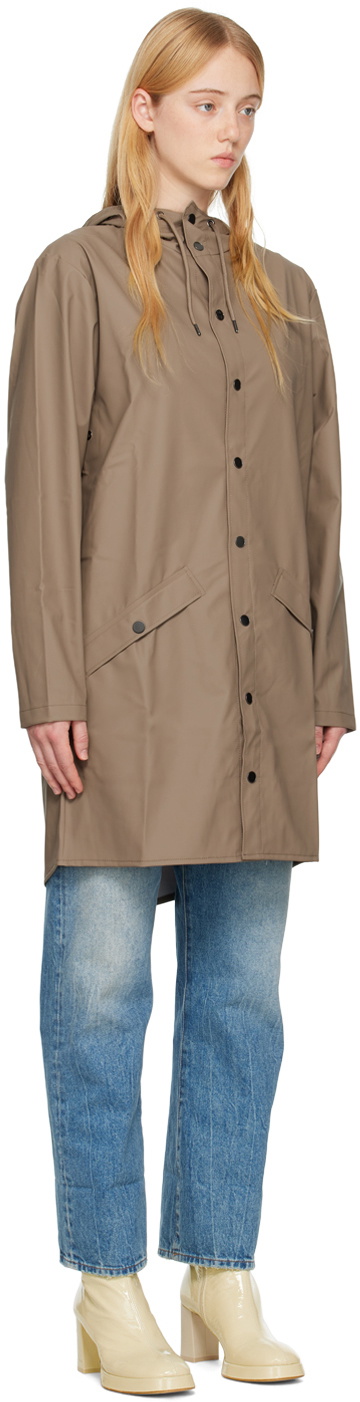 RAINS Taupe Long Coat Rains