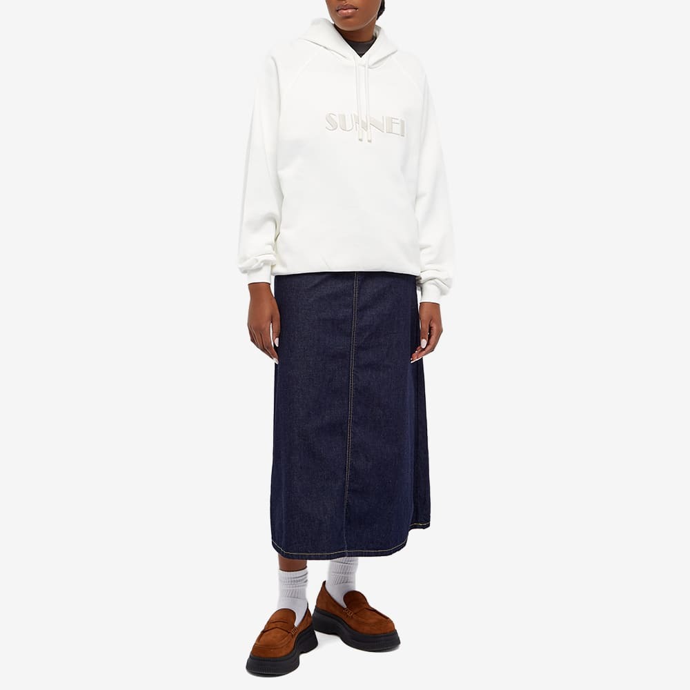 Sunnei Women's Big Embroidered Logo Hoody in Dust Sunnei