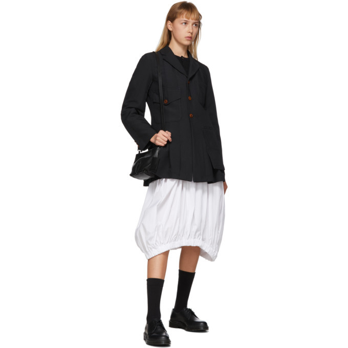 Comme des Garcons Comme des Garcons White Cotton Broadcloth Gathered ... Comme des Garcons Comme des Garcons White Cotton Broadcloth Gathered ...