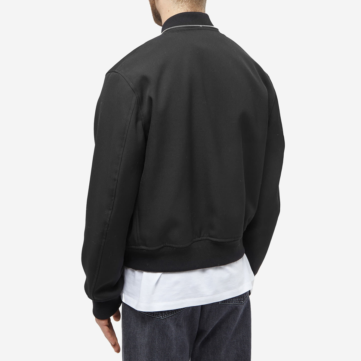 Jil Sander Men's Zip Bomber Jacket in Black Jil Sander