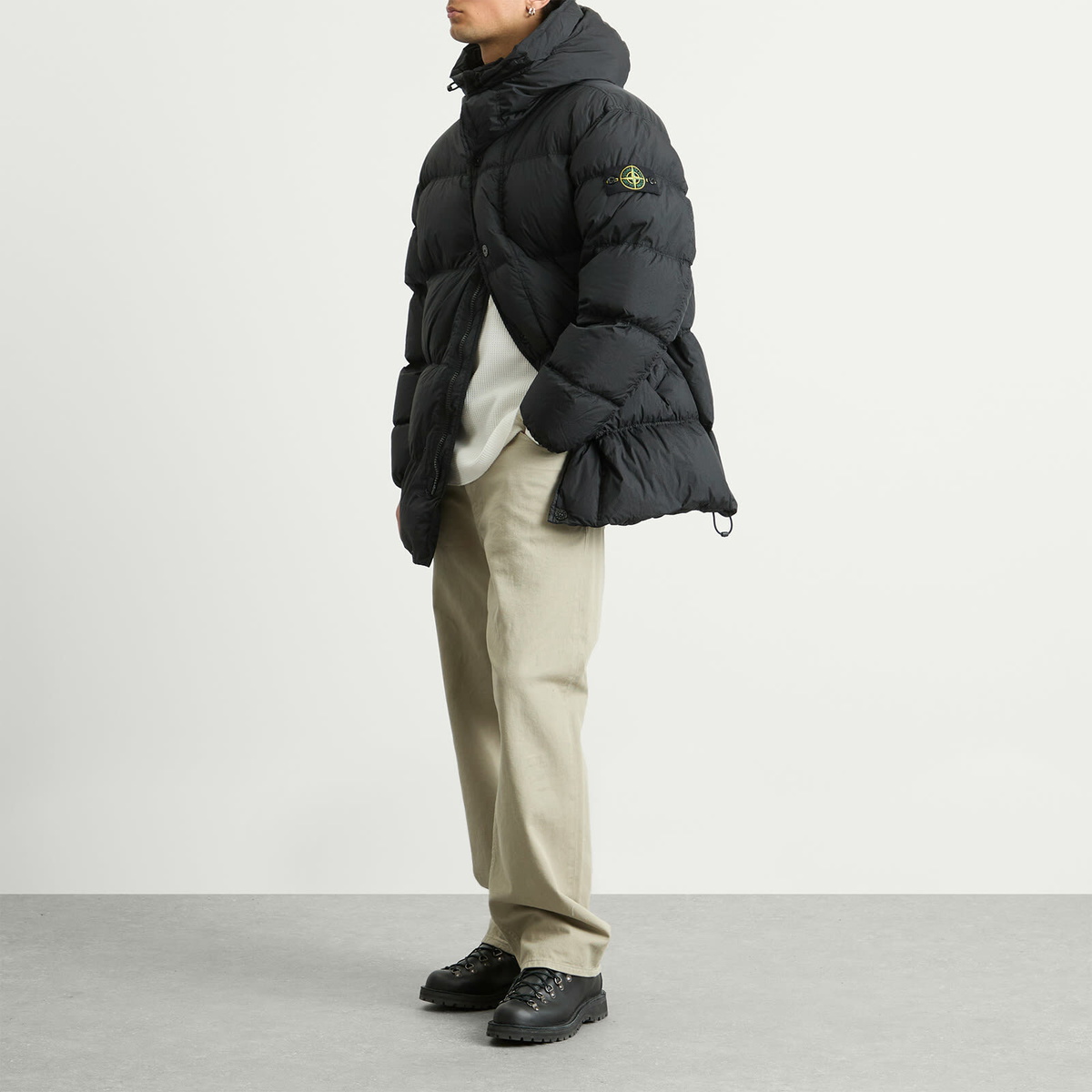 Stone Island Men's Crinkle Reps Nylon Down Parka Jacket in Black Stone ...