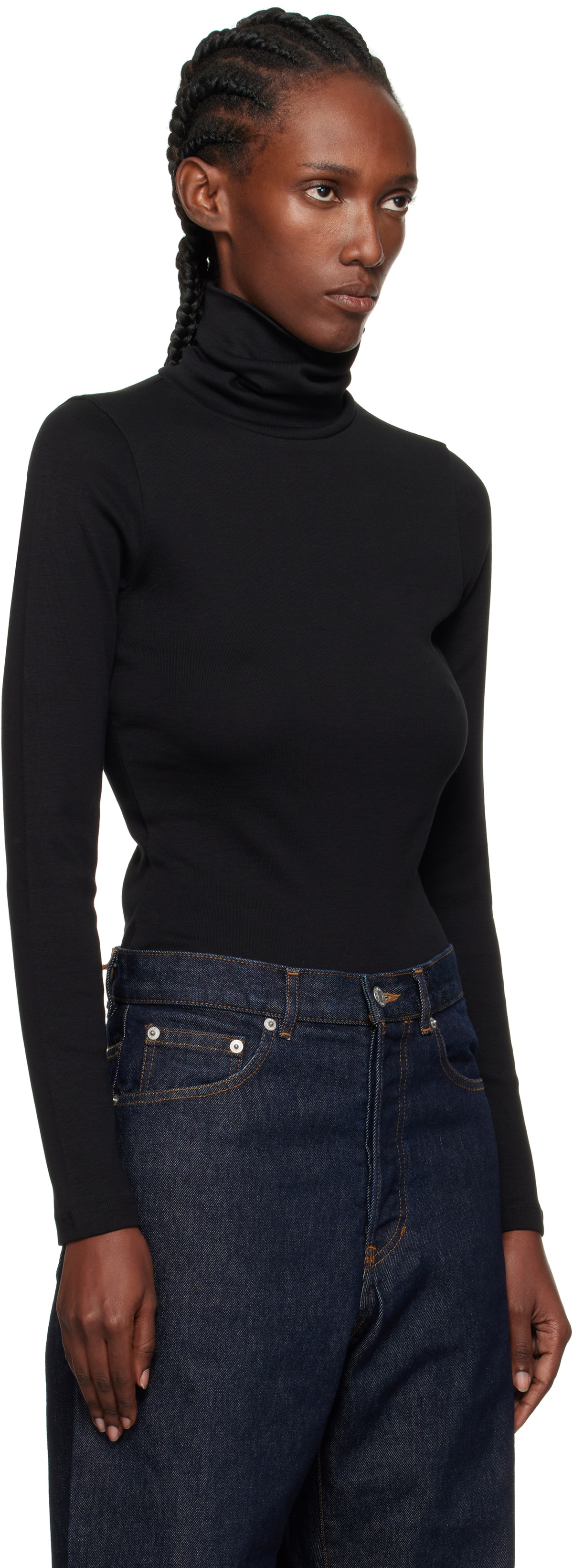 FLORE FLORE Black Dinah Turtleneck FLORE FLORE
