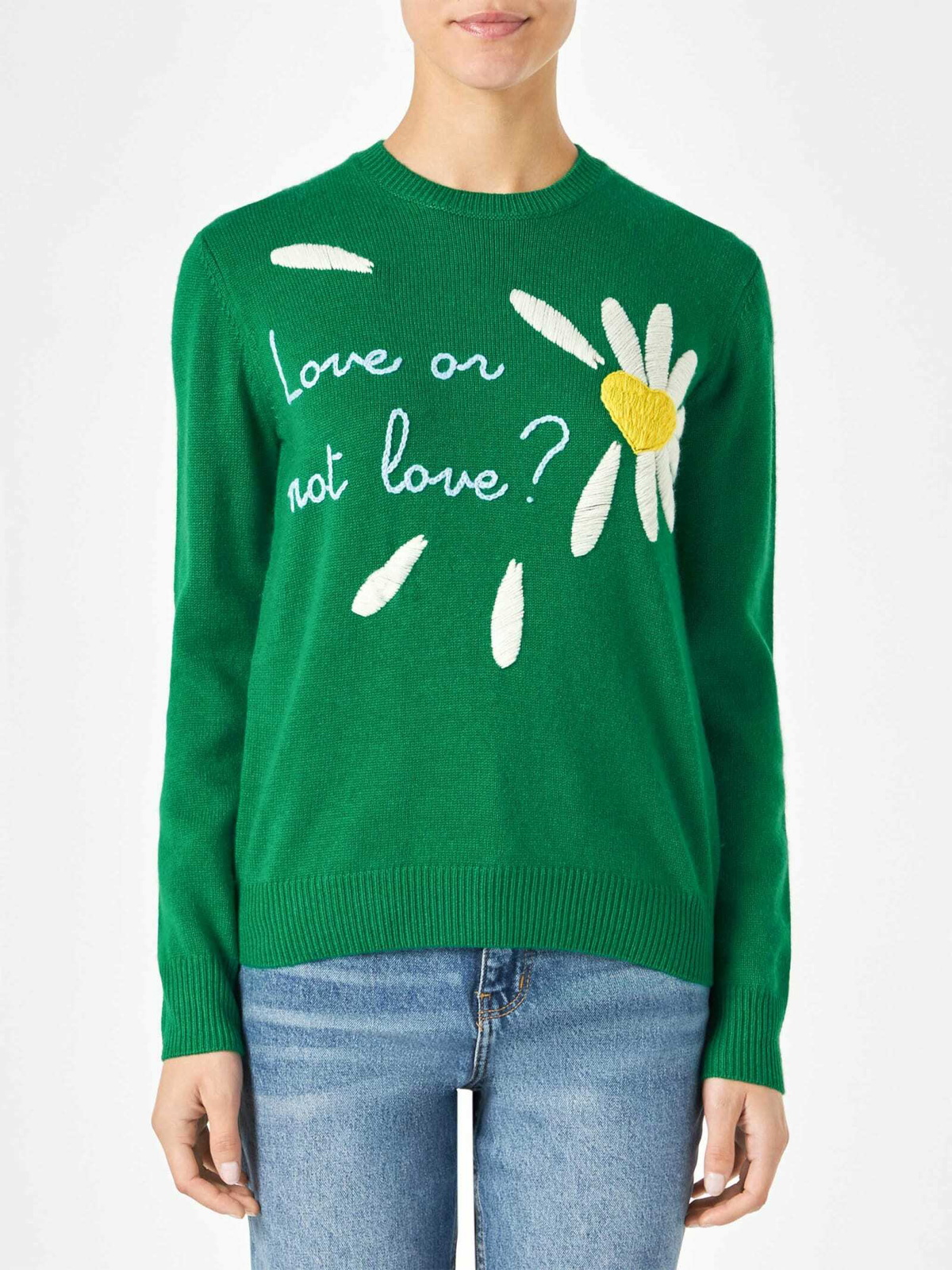 MC2 Saint Barth Woman Brushed Sweater With Daisy Print MC2 Saint Barth
