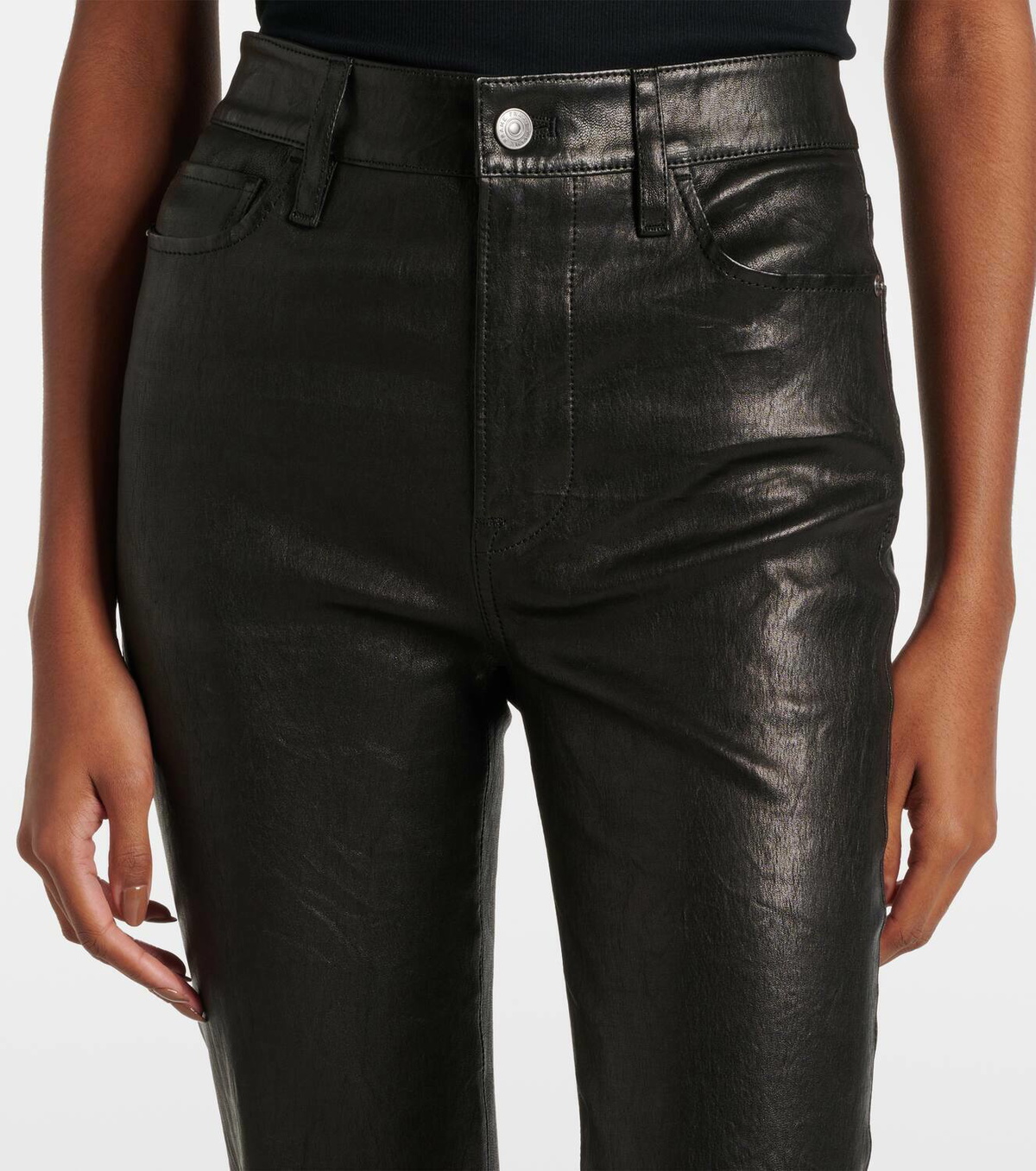 Frame Le Crop Mini Boot leather bootcut pants Frame Denim