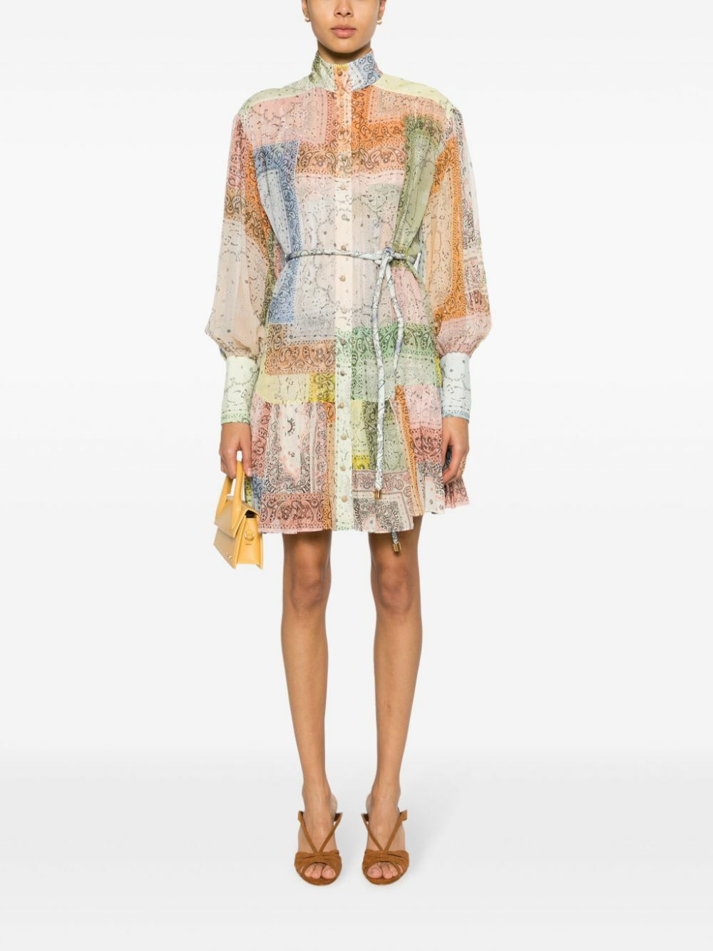 ZIMMERMANN Multicolour Matchmaker Lantern Mini Dress Zimmermann