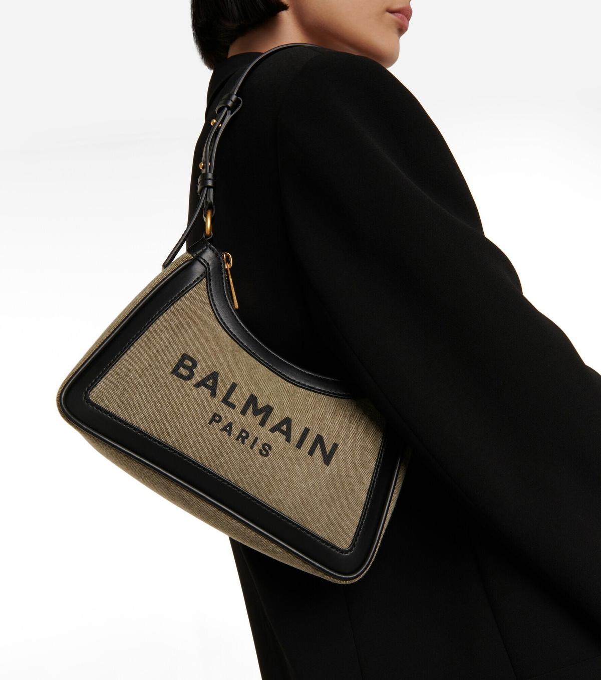 Balmain - Small logo canvas shoulder bag Balmain