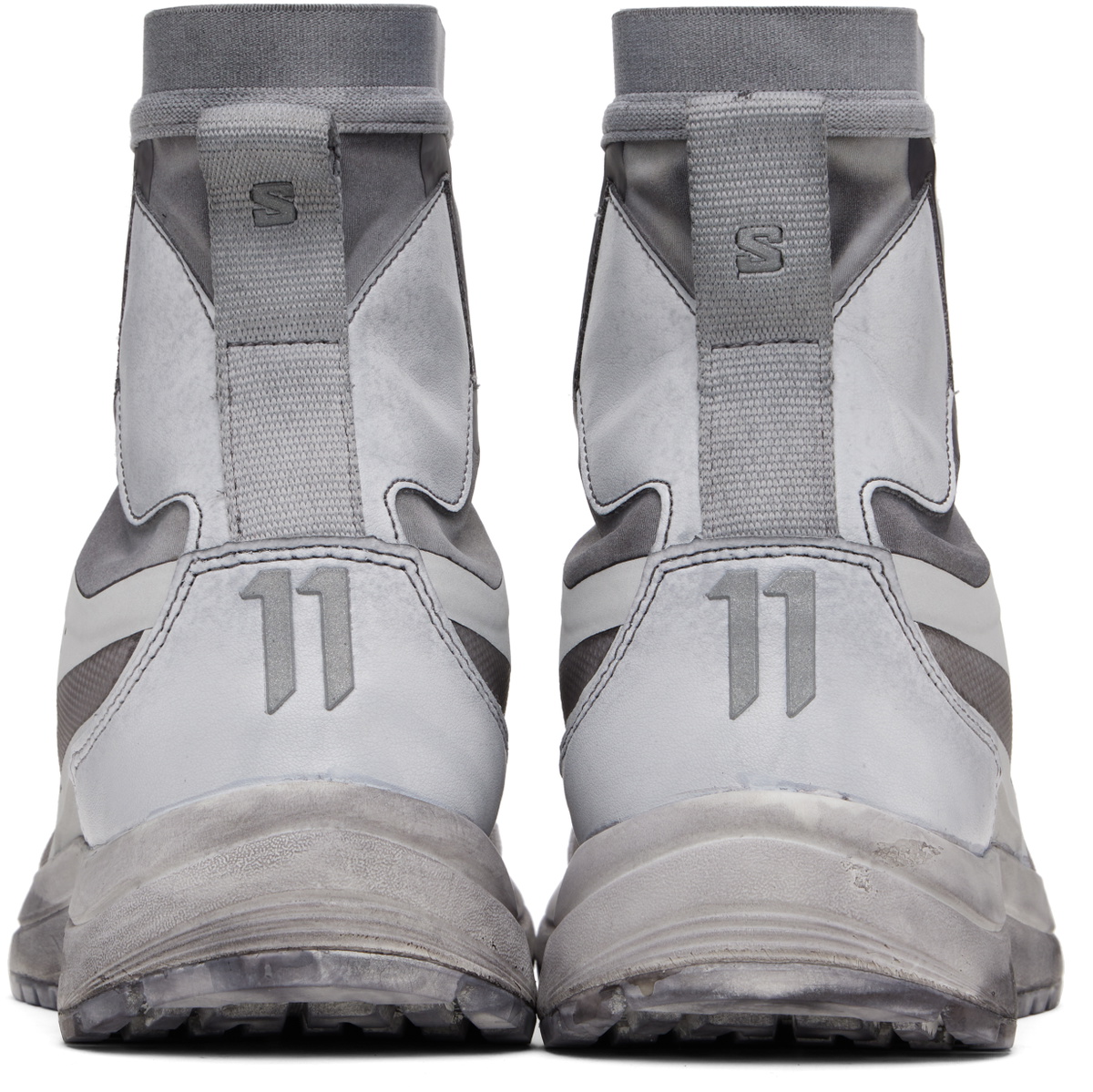 11 by Boris Bidjan Saberi Gray Salomon Edition Bamba 2 High V2 Sneakers ...