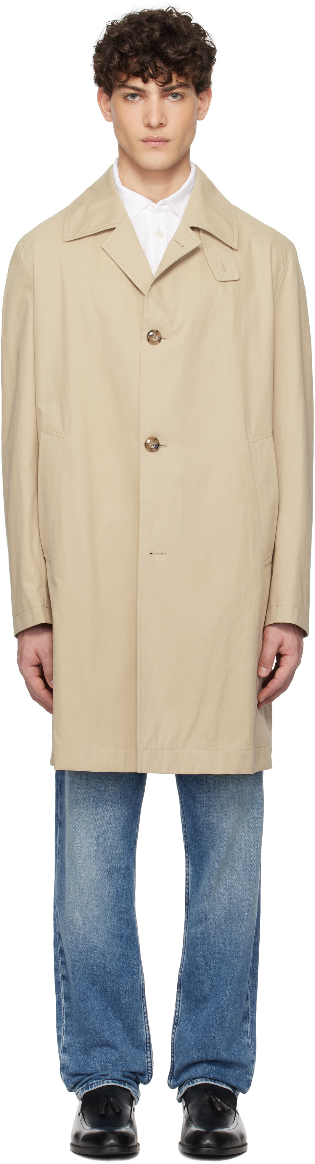 BOSS Beige Classic-Fit Coat BOSS