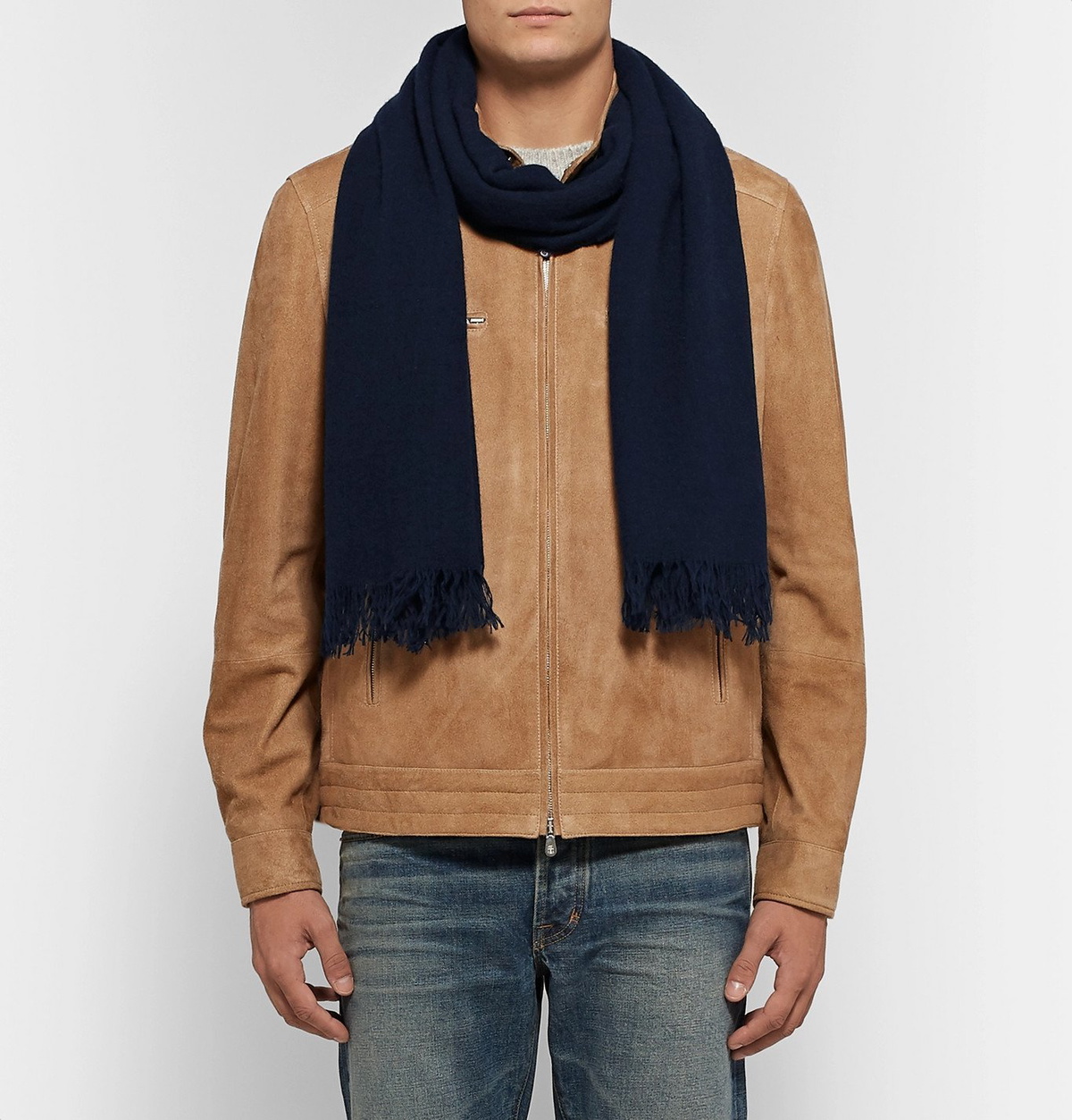SALLE PRIVÉE - Ansel Fringed Wool and Cashmere-Blend Scarf - Blue SALLE ...