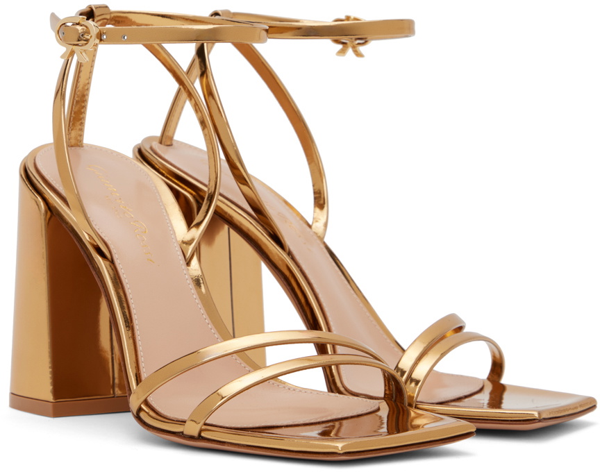 Gianvito Rossi Gold Metallic Heeled Sandals Gianvito Rossi