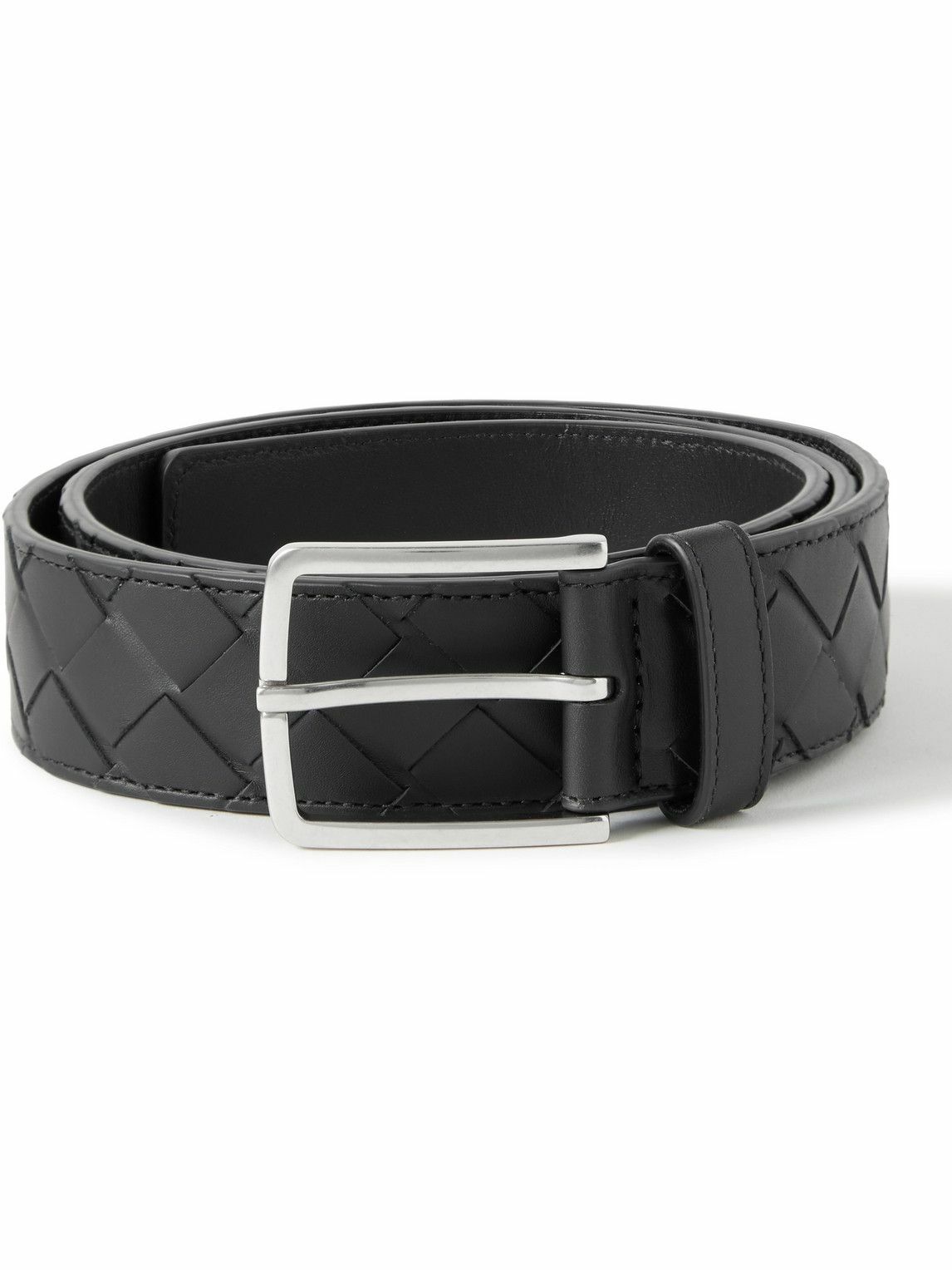 Bottega Veneta - 3.5cm Intrecciato Leather Belt - Black Bottega Veneta