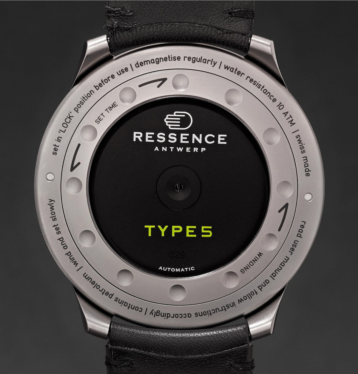 Ressence - Type 5 Mechanical 46mm Titanium and Leather Watch, Ref. No ...