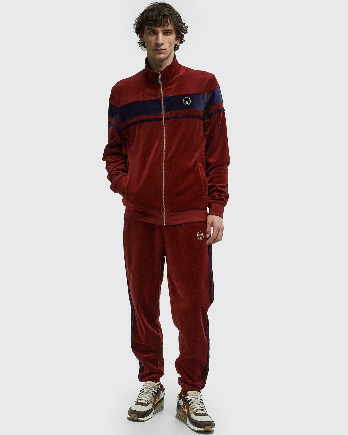 Sergio Tacchini DAMARINDO VELOUR TRACKSUIT Red Mens Tracksuit Set ...