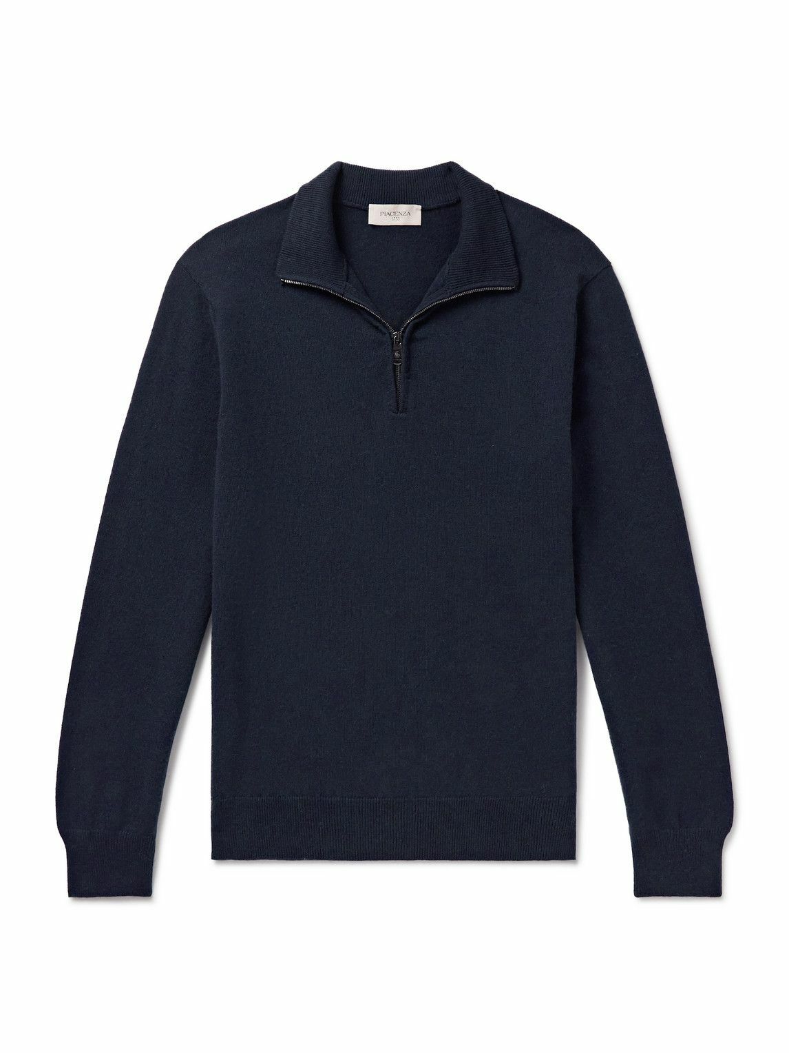 PIACENZA 1733 - Cashmere Half-Zip Sweater - Black Piacenza Cashmere