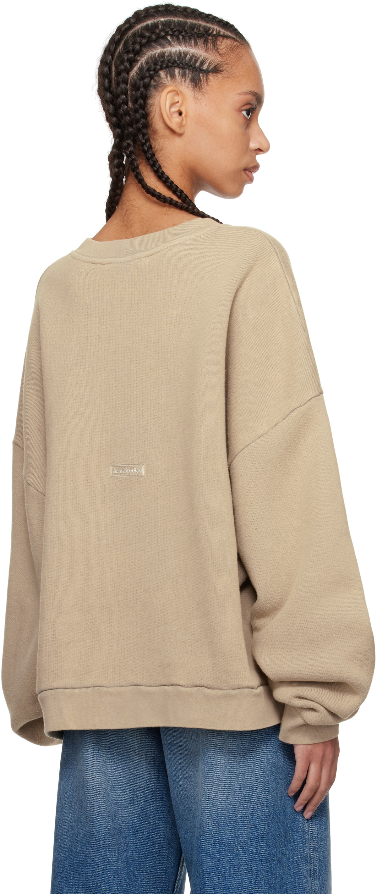 Acne Studios Beige Logo Patch Sweatshirt Acne Studios