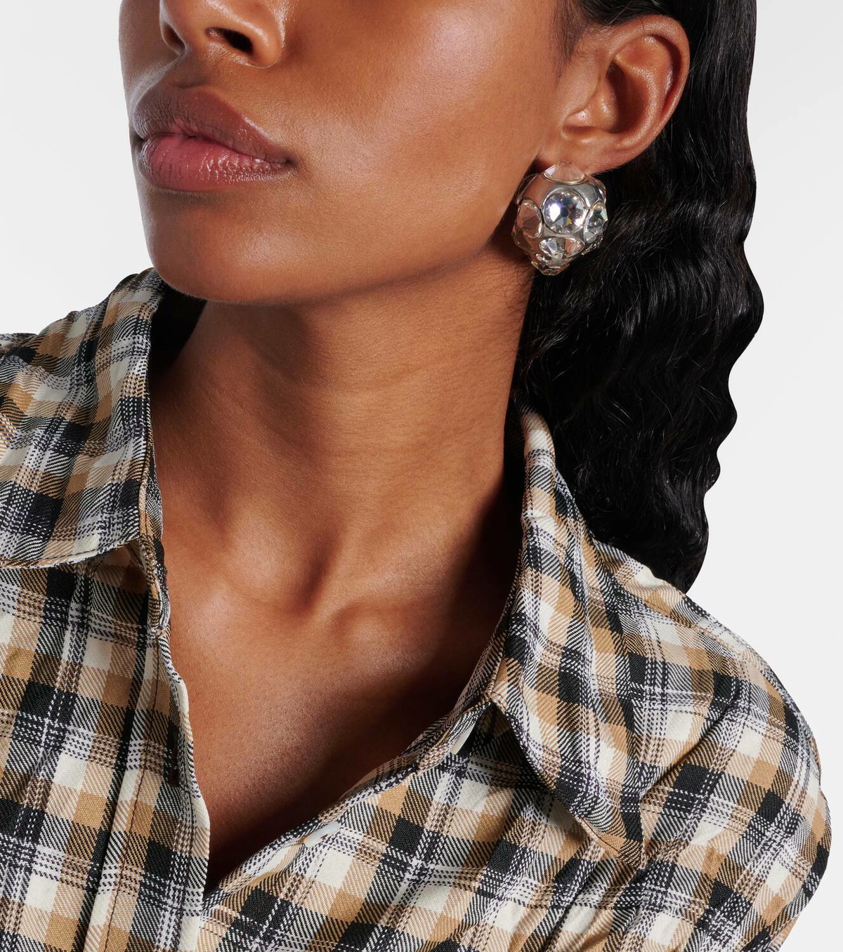 Acne Studios Asymmetric embellished earrings Acne Studios