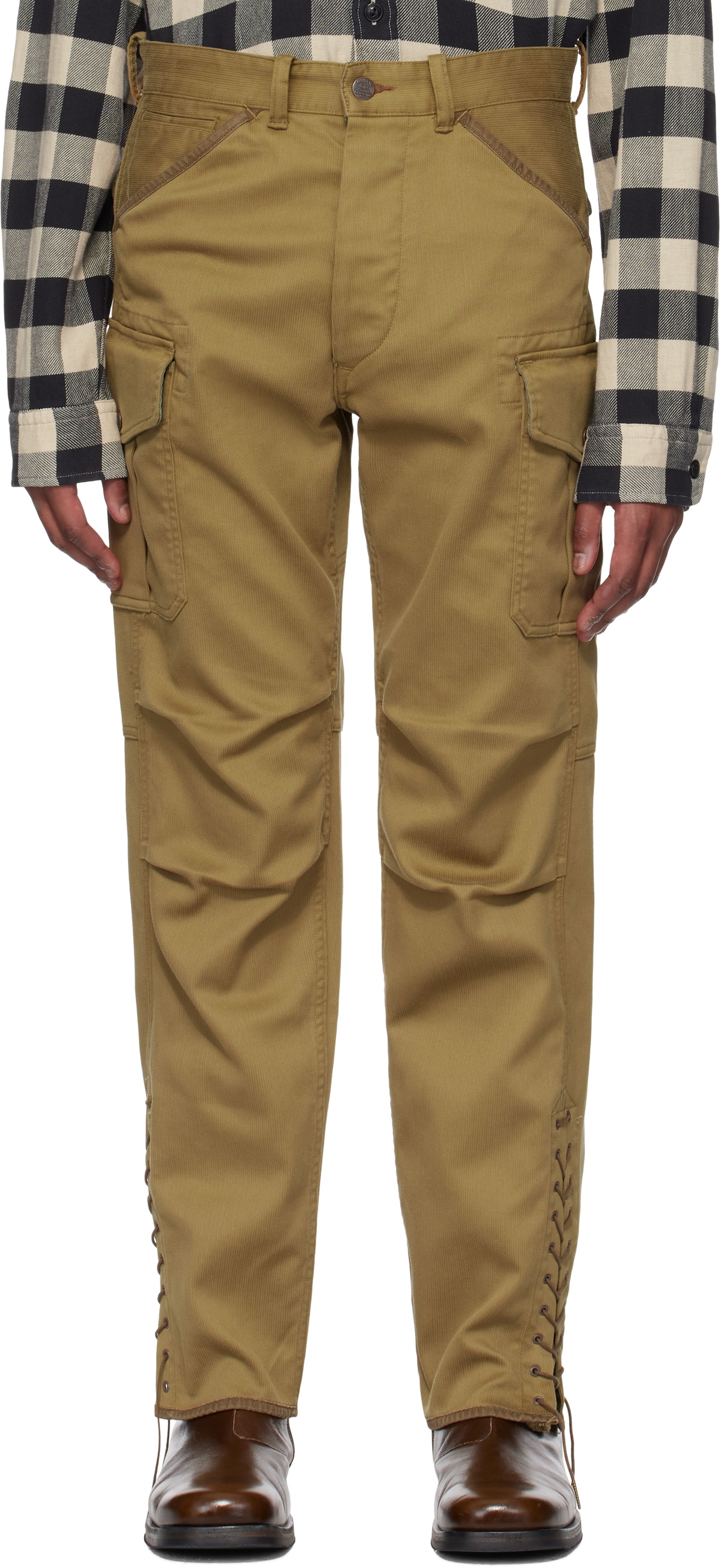 RRL Khaki Bedford Cord Cargo Pants RRL