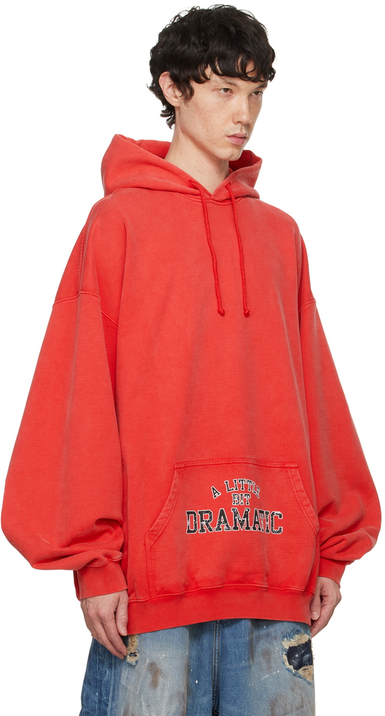VETEMENTS Red 'A Little Bit Dramatic' Hoodie Vetements