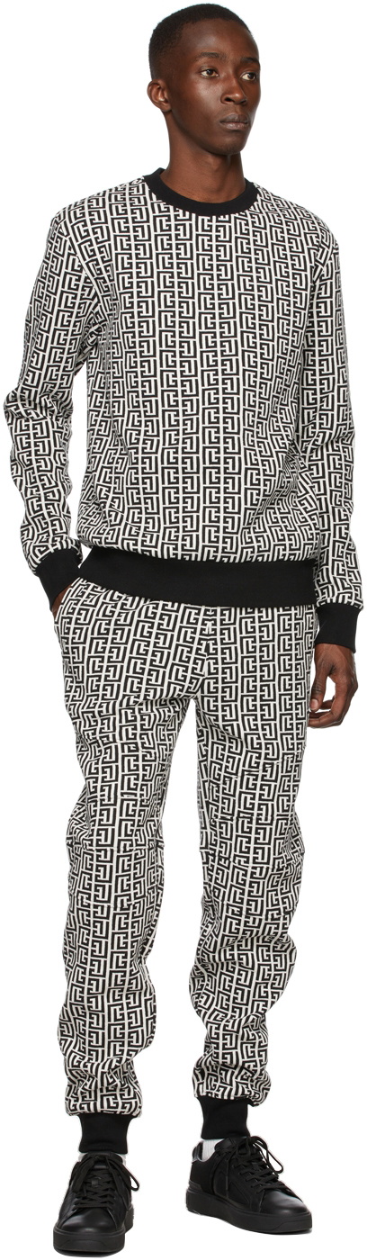 Balmain Black & White Monogram Sweatpants Balmain