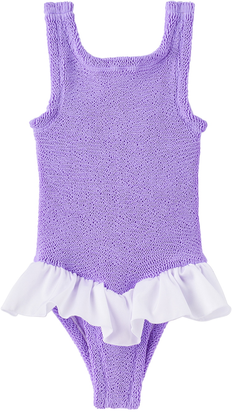 Hunza G Kids Purple Denise One-Piece Swimsuit Hunza G