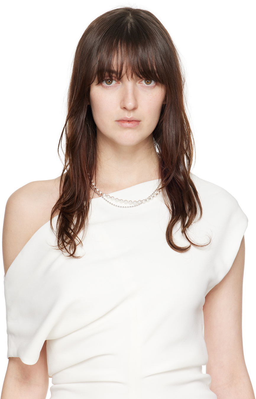 Numbering Silver & White #9709 Necklace Numbering