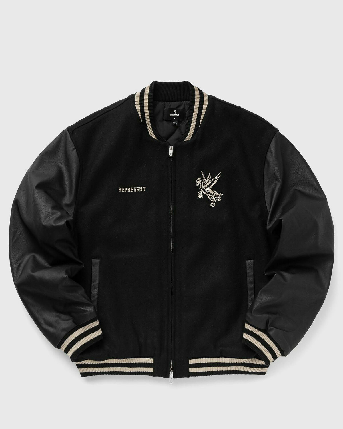 Represent Mascot Wool Varsity Jacket Black Bomber Jackets Represent