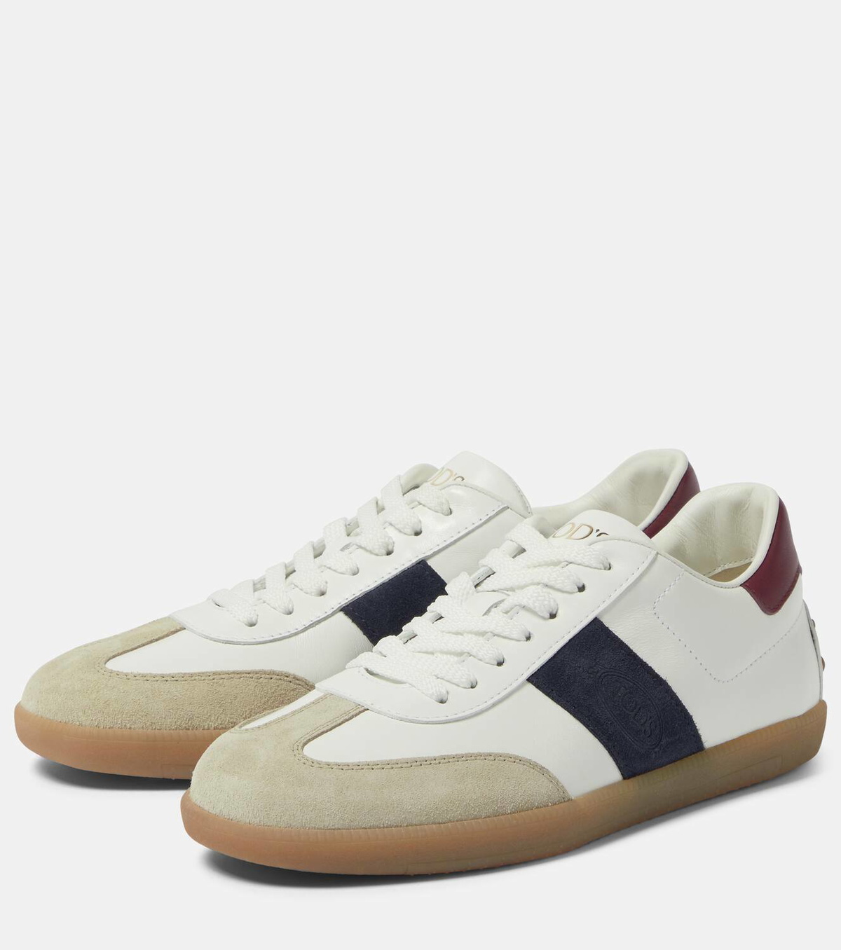 Tod's Tabs suede-trimmed leather sneakers Tod's