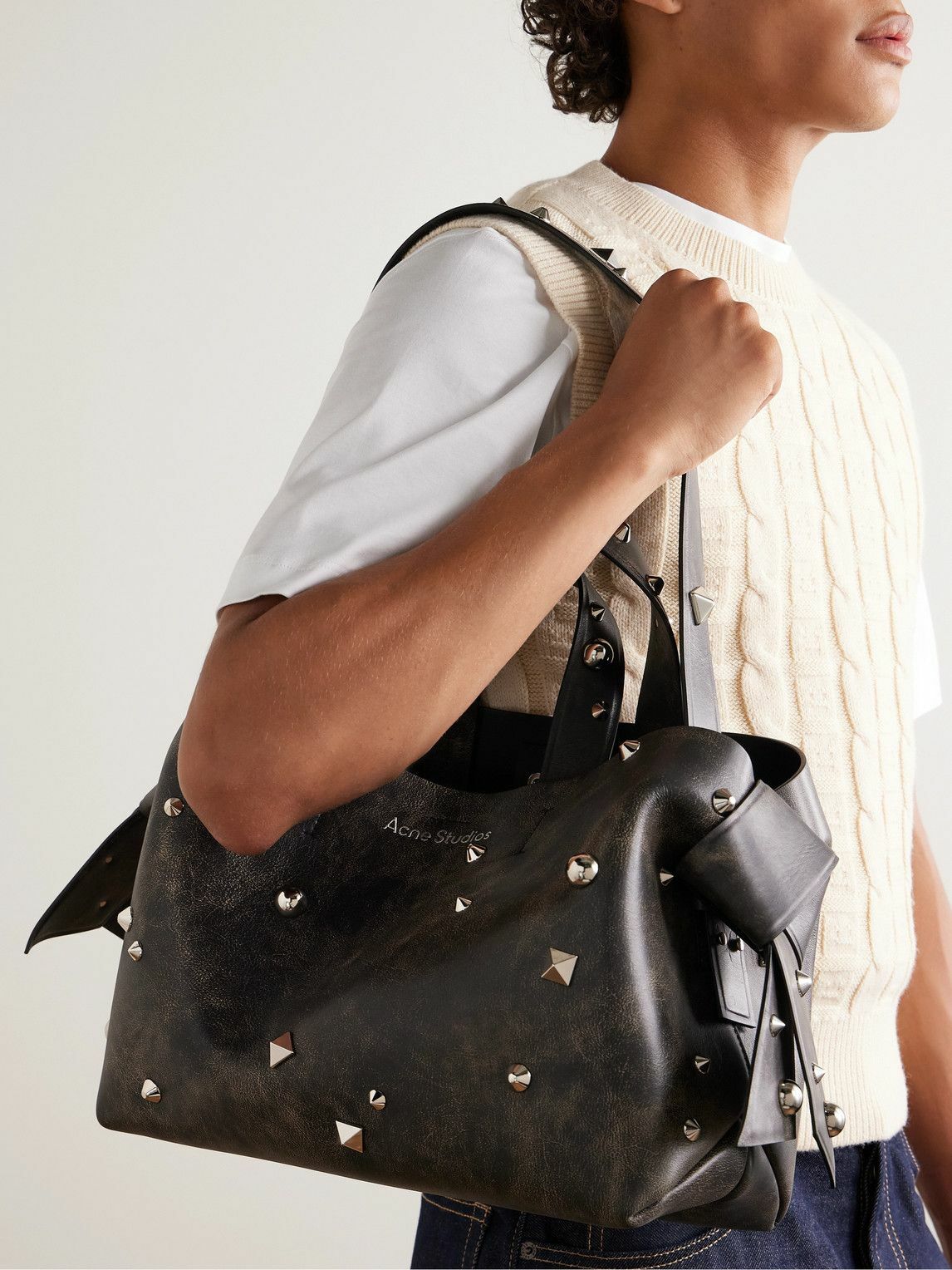Acne Studios - Musubi Knotted Studded Leather Tote Bag Acne Studios