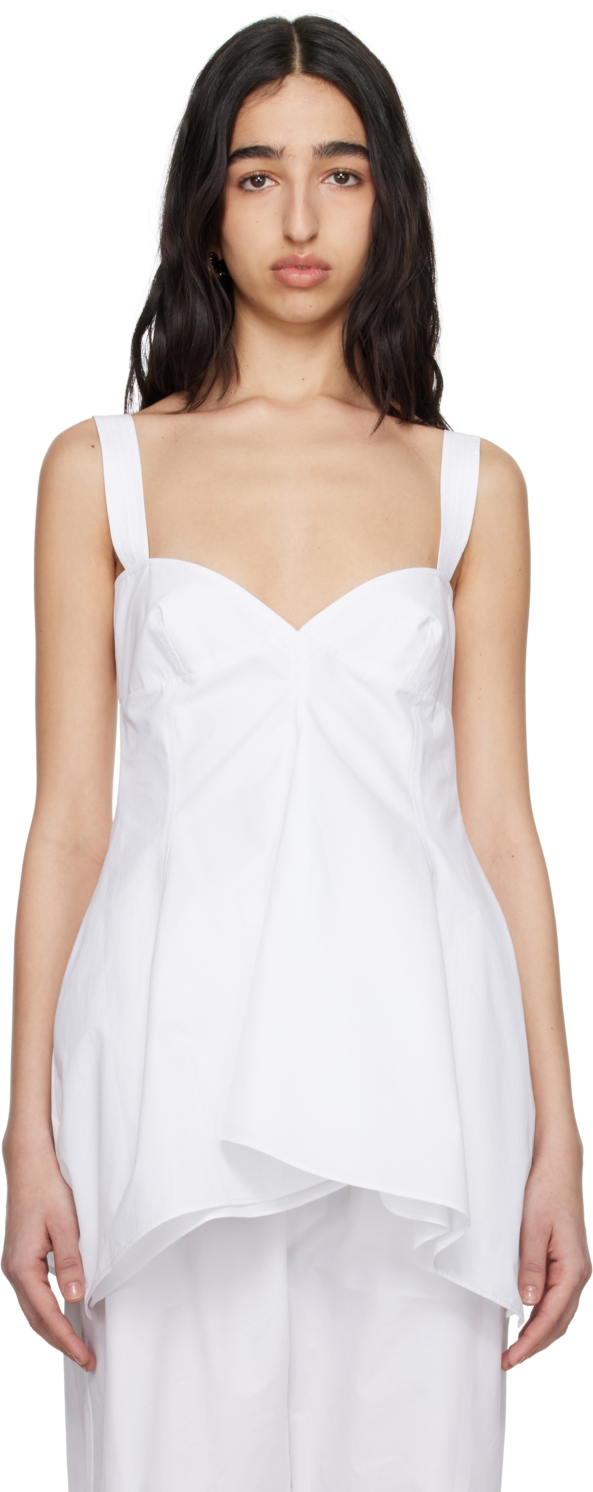 Carven White Heavy Poplin Top Carven