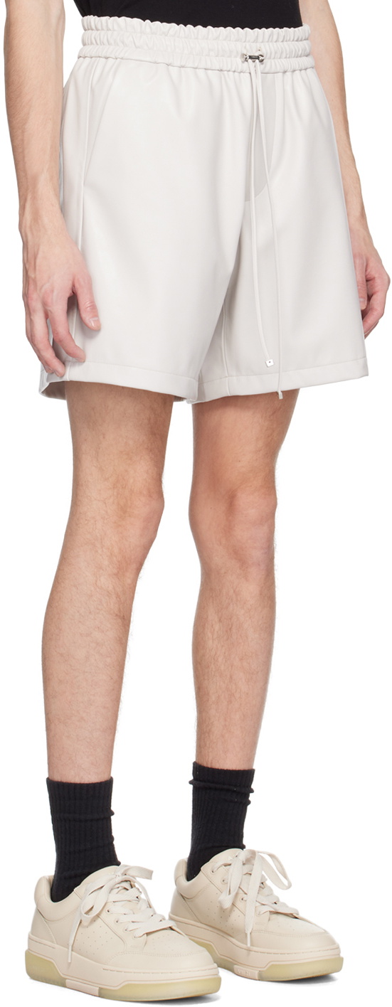 AMIRI Gray Drawstring Faux-Leather Shorts Amiri