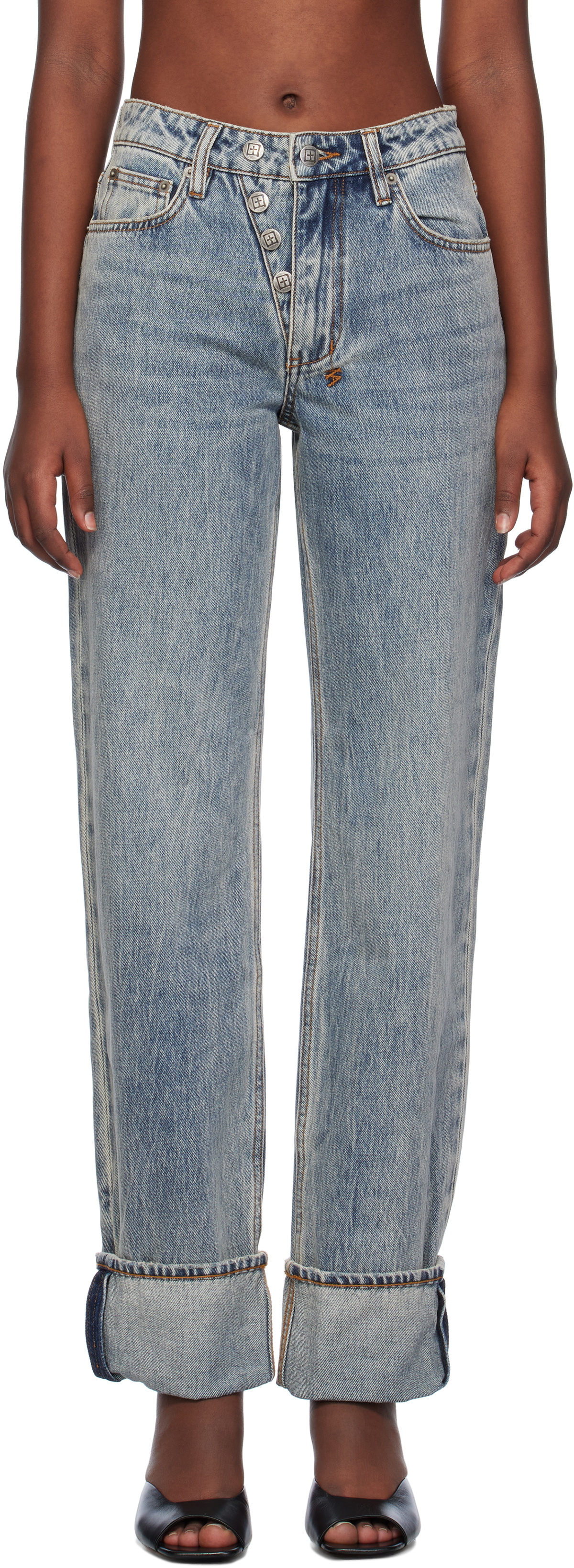 Ksubi Blue Brooklyn Cuffed Jeans Ksubi