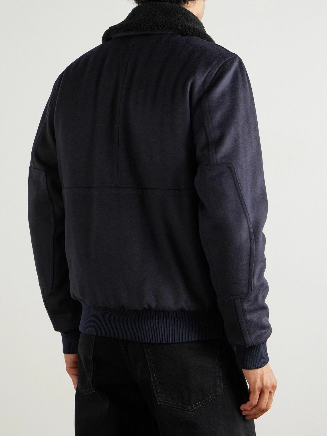 Private White V.C. - The Flight Jacket 3.0 Shearling-Trimmed Wool ...