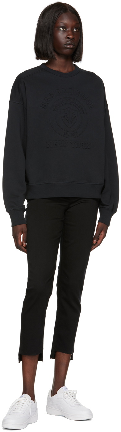 rag & bone Black Collegiate Sweatshirt Rag and Bone