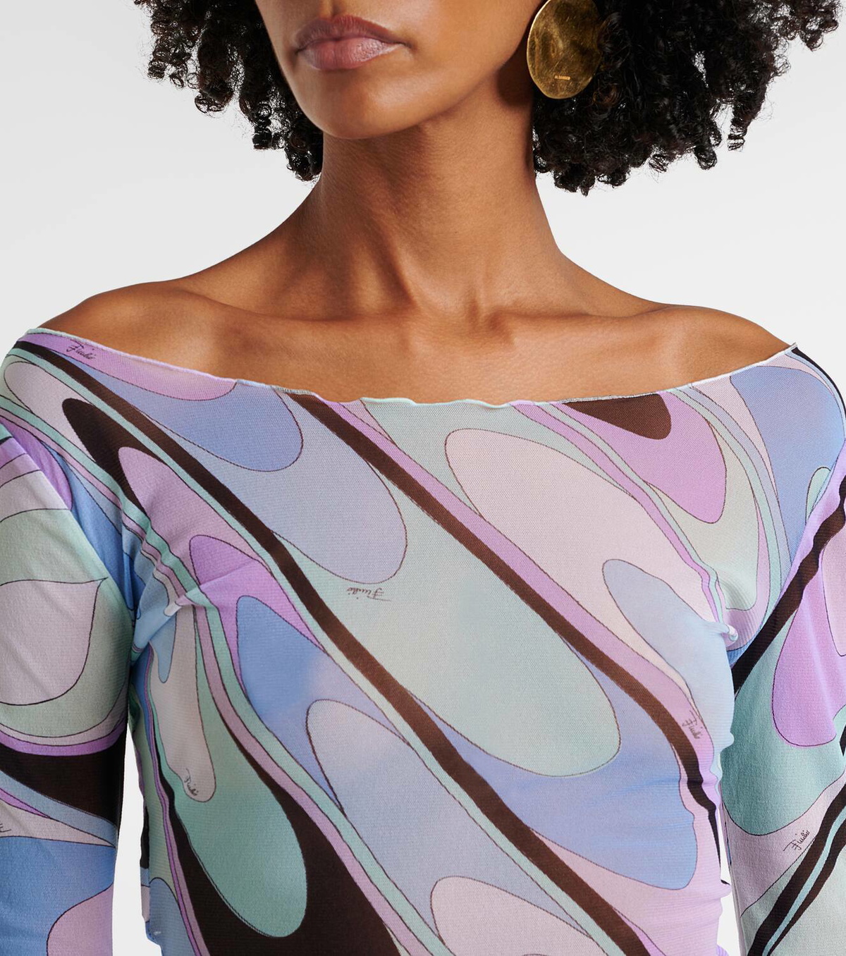 Pucci Printed tulle top Emilio Pucci