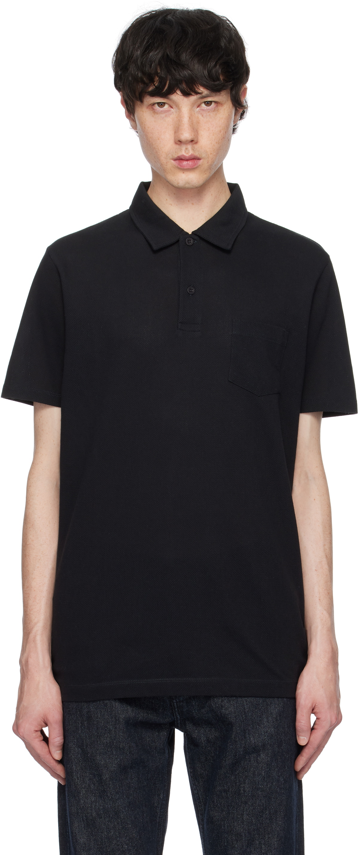 Sunspel Black Riviera Polo Sunspel