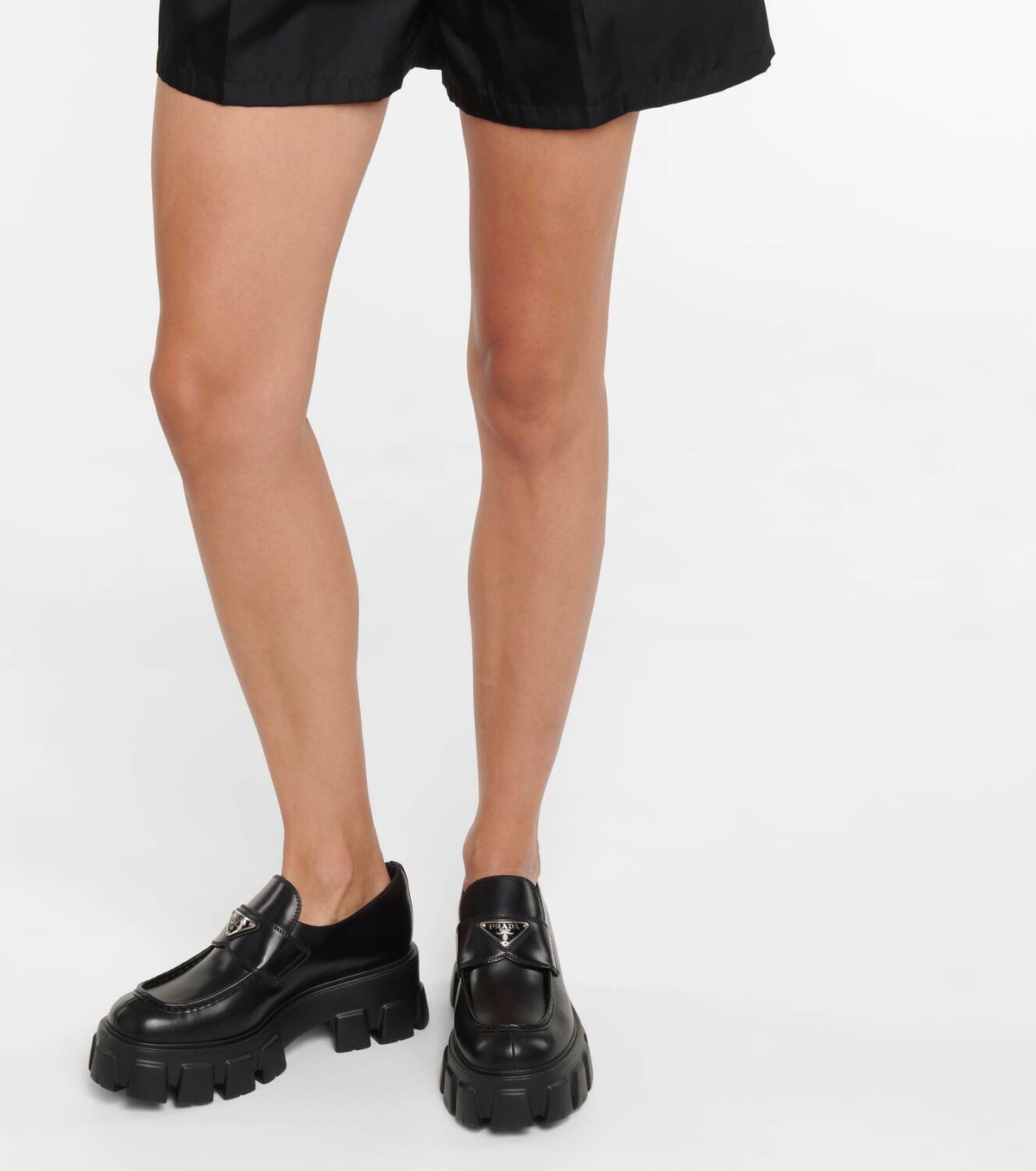 Prada Monolith brushed leather loafers Prada