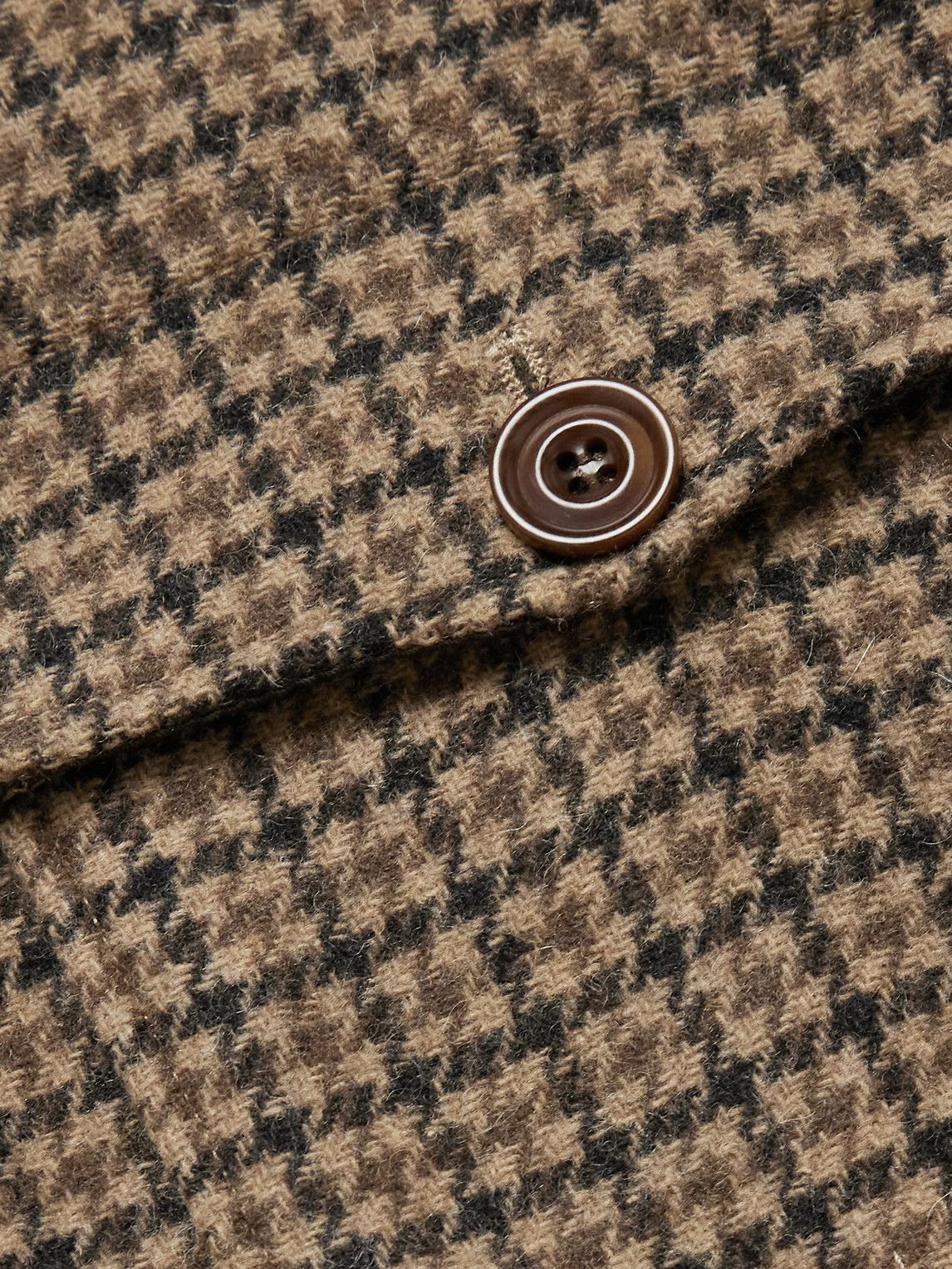 Hartford - Houndstooth Wool-Blend Overshirt - Brown Hartford