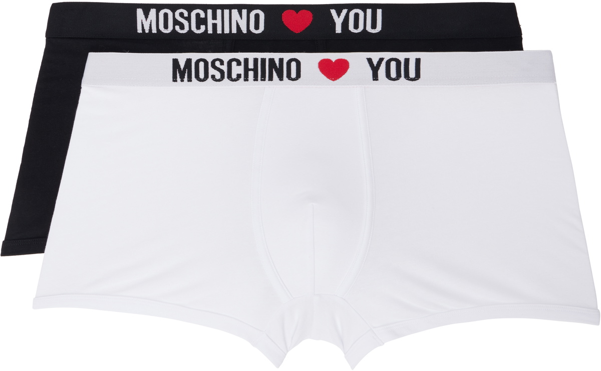 Moschino Two-Pack Black & White 'My Valentine' Boxers Moschino
