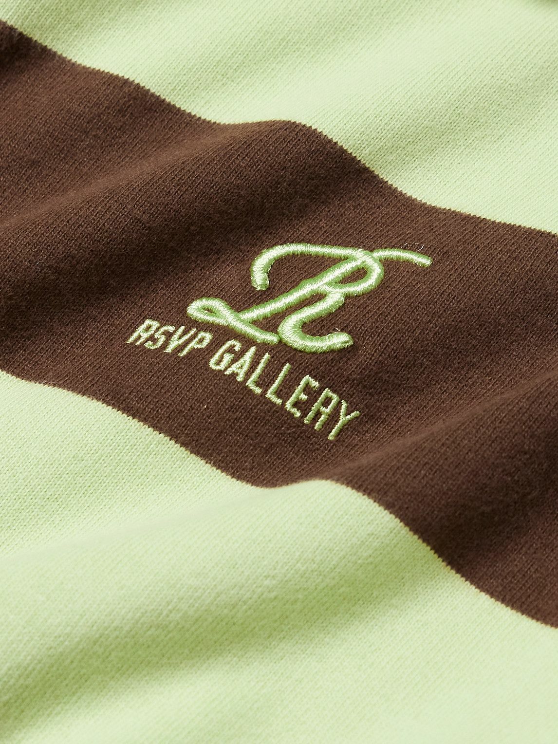 AGOLDE - RSVP Logo-Embroidered Striped Cotton Rugby Shirt - Green AGOLDE